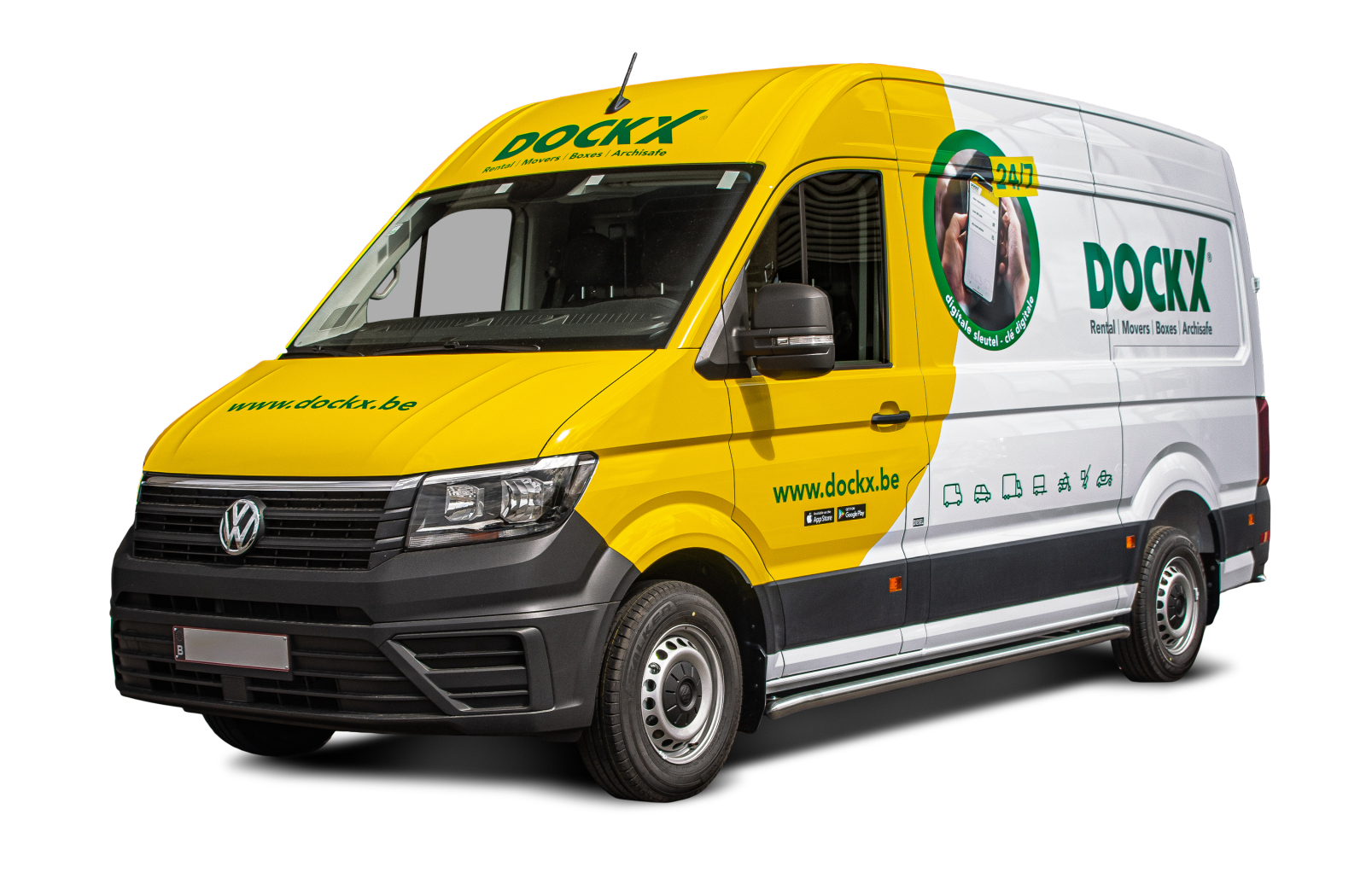 Depart in your delivery or moving vans 24/7 via the app