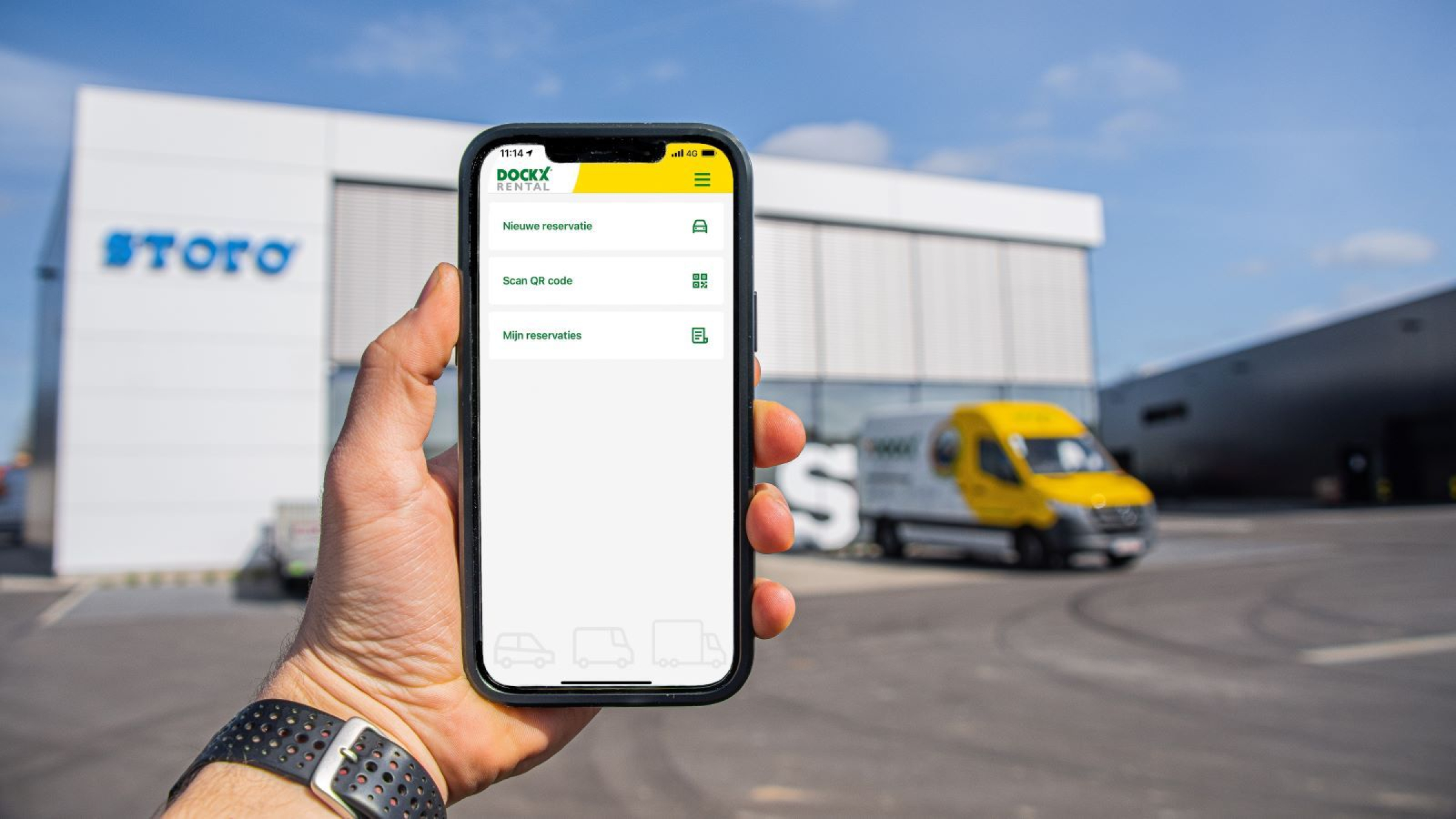 Vertrek 24/7 met je bestelwagen via de Dockx app